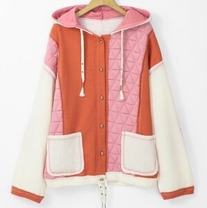 sunsetandshores | Tops | L7 Coral Quilted Textured Patchwork Loose Fit ...